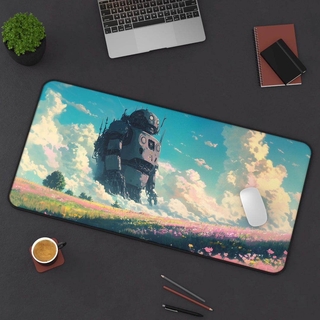 Ghibli Desk Mat - CLOUD COLOSSUS - Anime Mouse Pad - Deskmat Homedecor ...