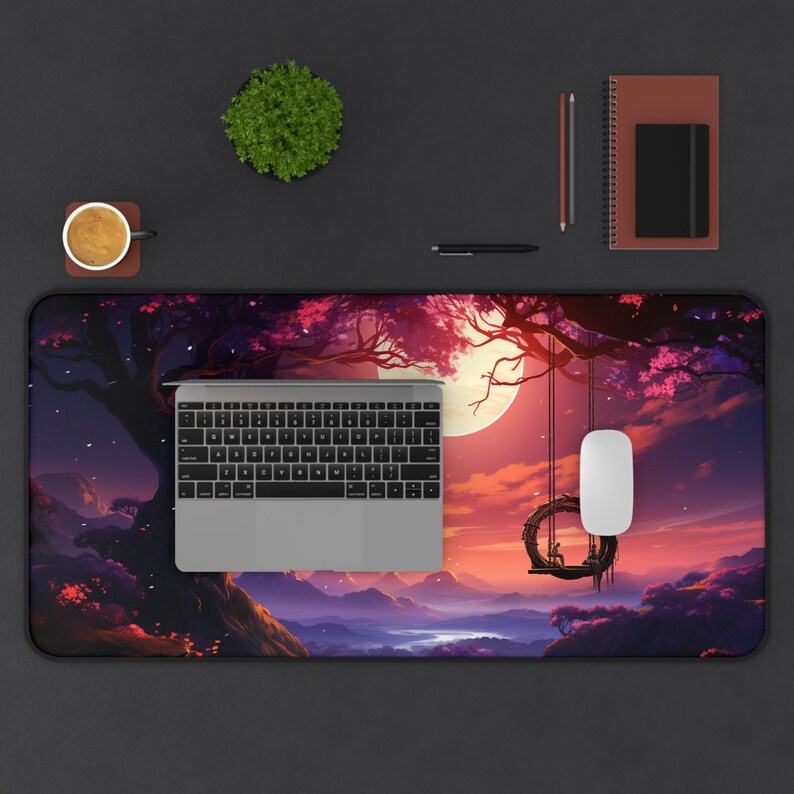Lofi Desk Mat LONELY TOGETHER Office Aesthetic Decoration Lofi Office ...