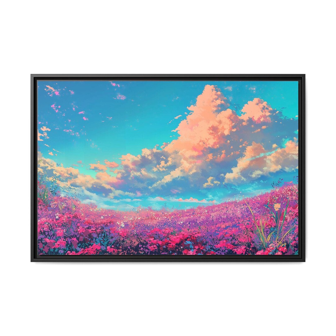 Lofi Wall Art - INIFINITY BLOOM - Framed Canvas Print - Studio Ghibli ...
