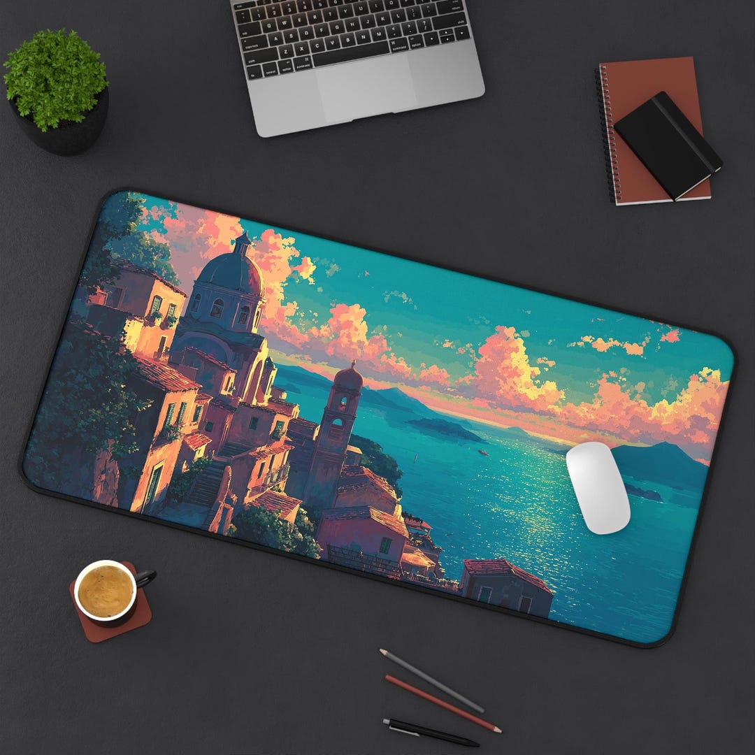 Ghibli Desk Mat - AMALFI DREAMS - Anime Mouse Pad - Ghibli Deskmat ...