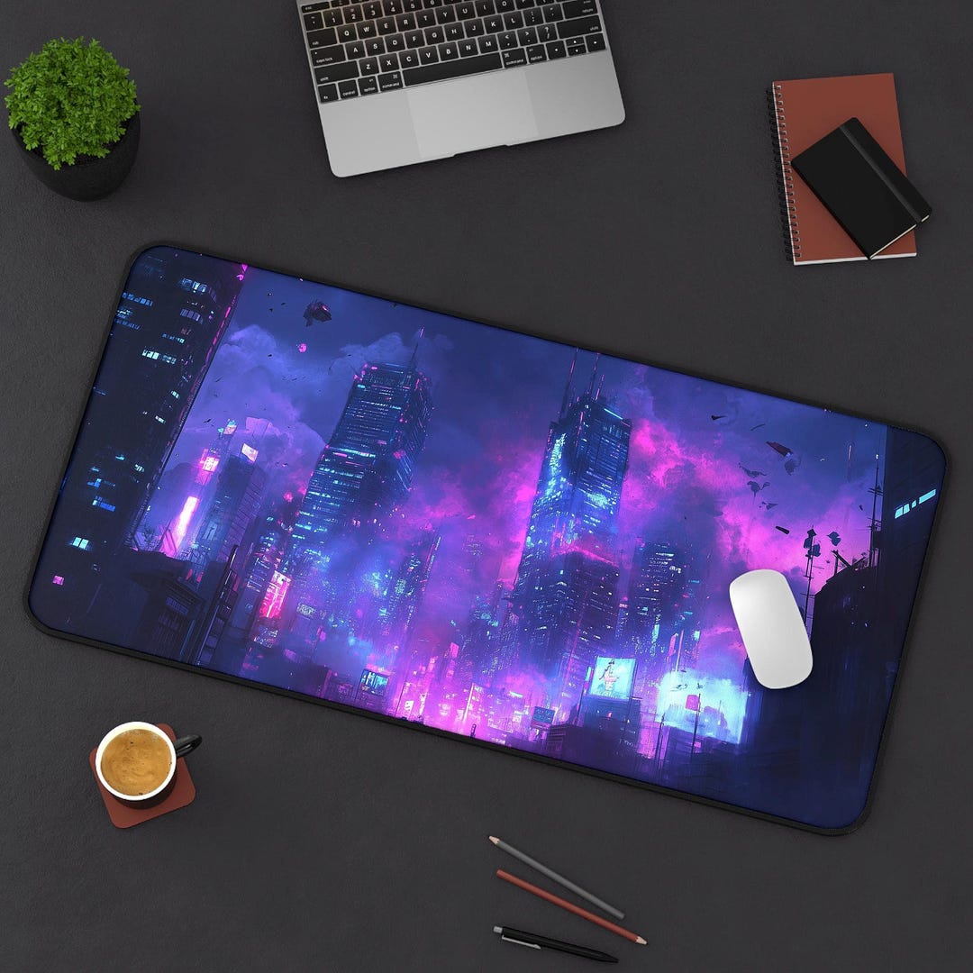 Cyberpunk Desk Mat - CYBERNETICA - Anime Desk Decor - Gaming Mousepad ...