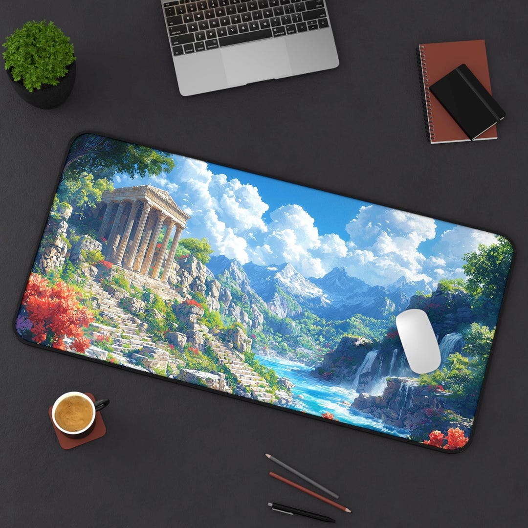 Lofi Desk Mat - OLYMPUS ECHOES - Ancient Greece Desk Decor - Mythology ...