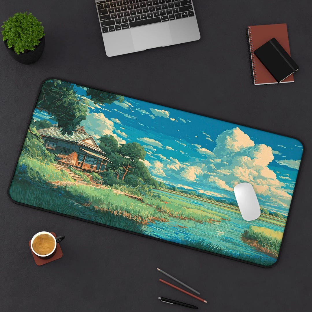 Studio Ghibli Desk Mat – MINAMO NO SHOJI, Anime Office Decor - Etsy