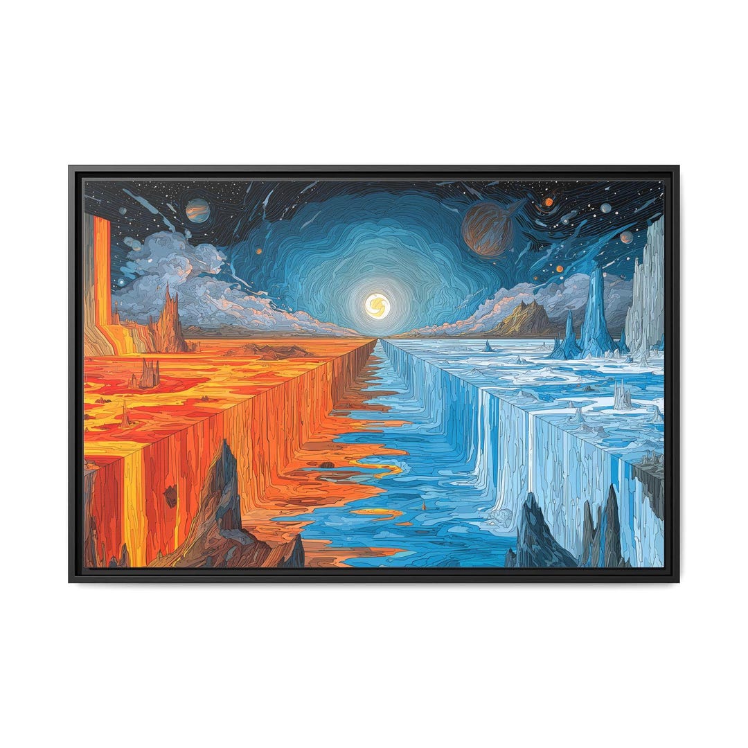 Lofi Wall Art - COSMIC DIVIDE - Framed Canvas Print - Studio Ghibli ...