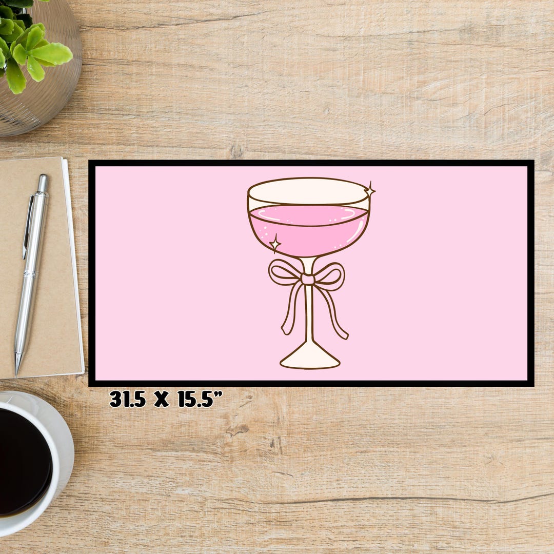 Martini Desk Mat/cute Desk Mat/coquette Office/xl Gaming Mat/xl Mouse ...
