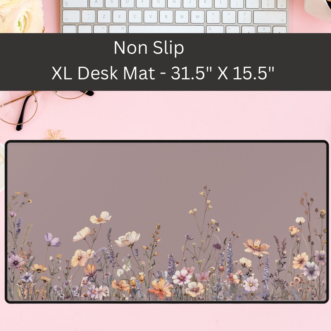 Watercolor Wildflower Desk Mat/xl Gaming Mouse Pad /keyboard Mouse Mat ...