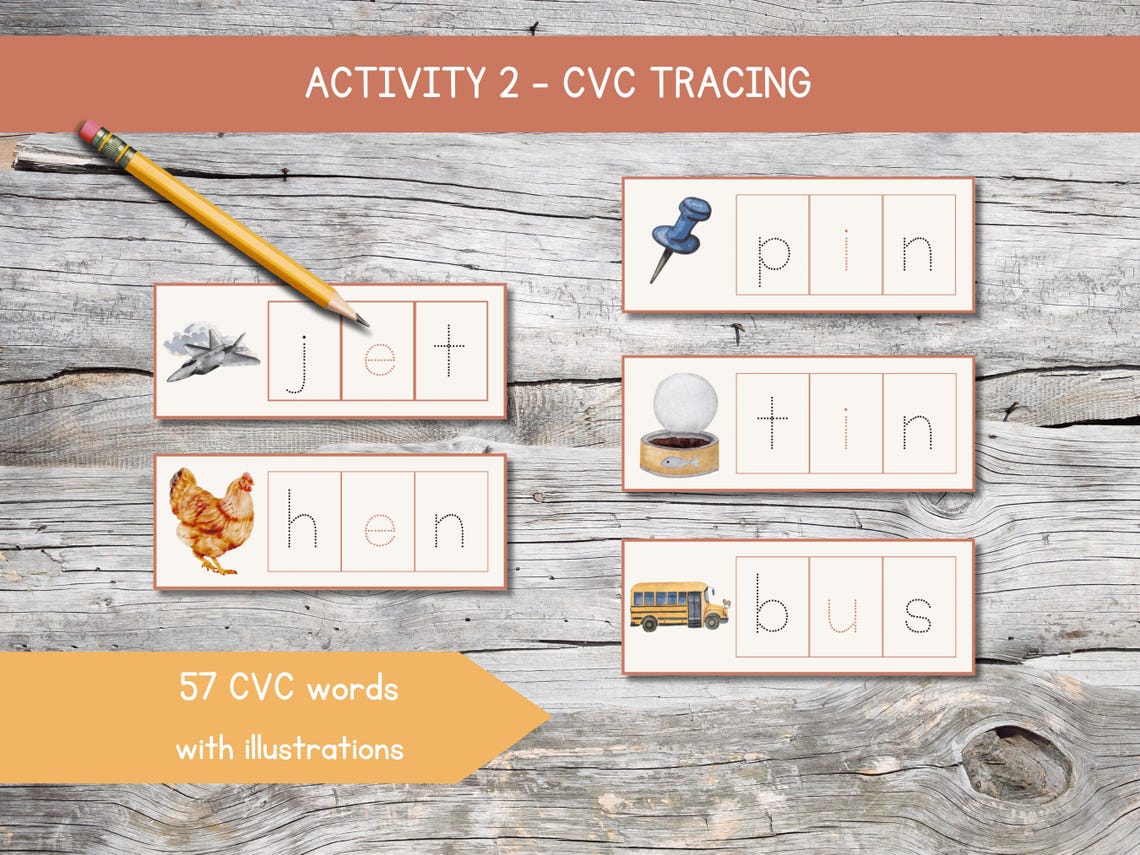 Printable Montessori Moveable Alphabet BUNDLE. CVC Reading Activity ...