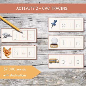 Printable Montessori Moveable Alphabet BUNDLE. CVC Reading Activity ...