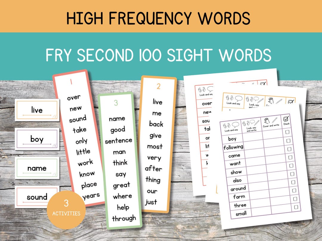 Fry Second 100 Sight Words Flashcards: Spelling & Reading (digital ...