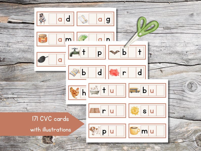CVC Word Cards: Missing Sound Phonics Game (digital Download) - Etsy