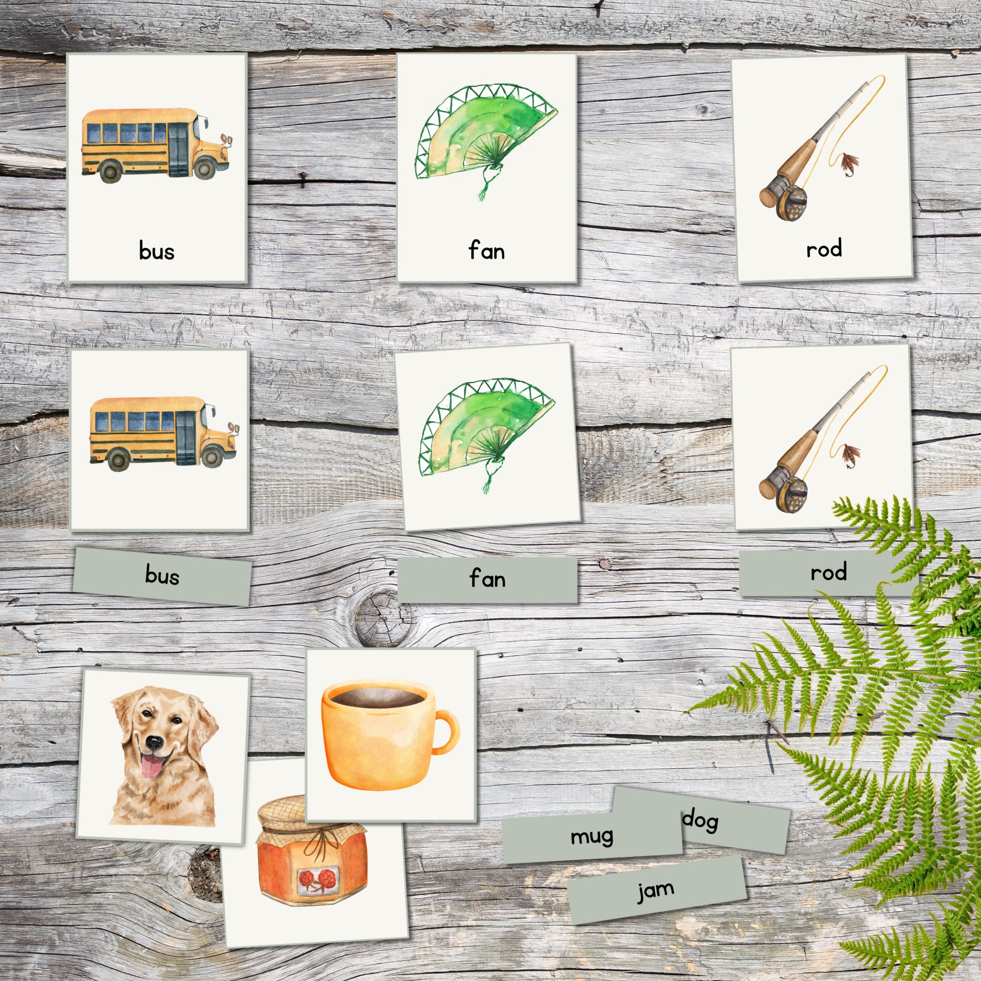 Montessori CVC Phonics 3 Part Cards. Printable CVC Word. - Etsy