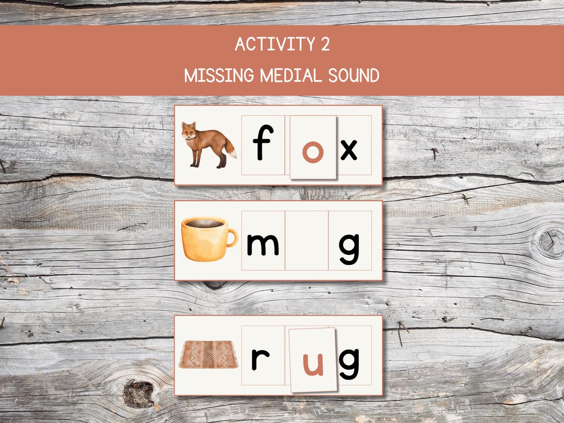 CVC Word Cards: Missing Sound Phonics Game (digital Download) - Etsy