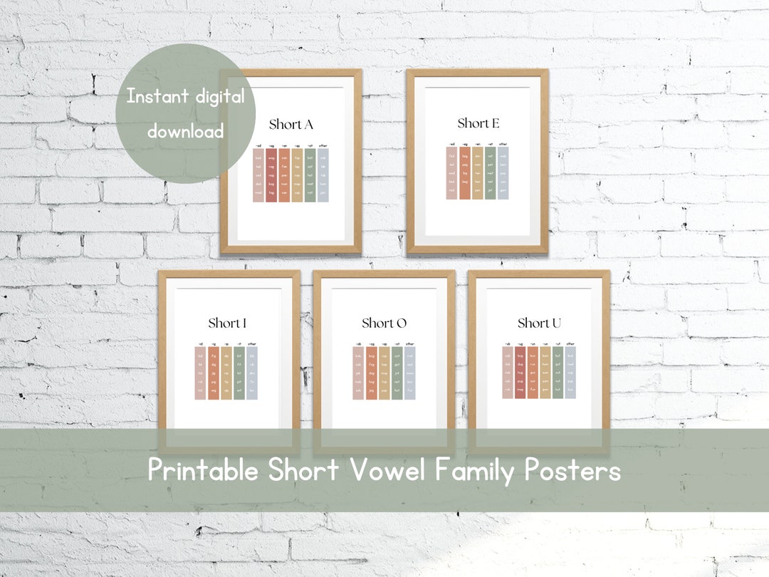 Montessori CVC Phonics. Printable Short Vowel Word Family - Etsy