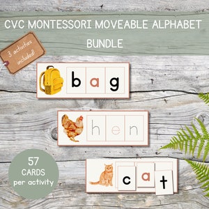 Printable Montessori Moveable Alphabet Bundle. CVC Reading - Etsy