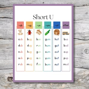 CVC Words List Cards: Short Vowel Phonics (printable) - Etsy