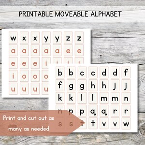 Printable Montessori Moveable Alphabet Bundle. CVC Reading - Etsy