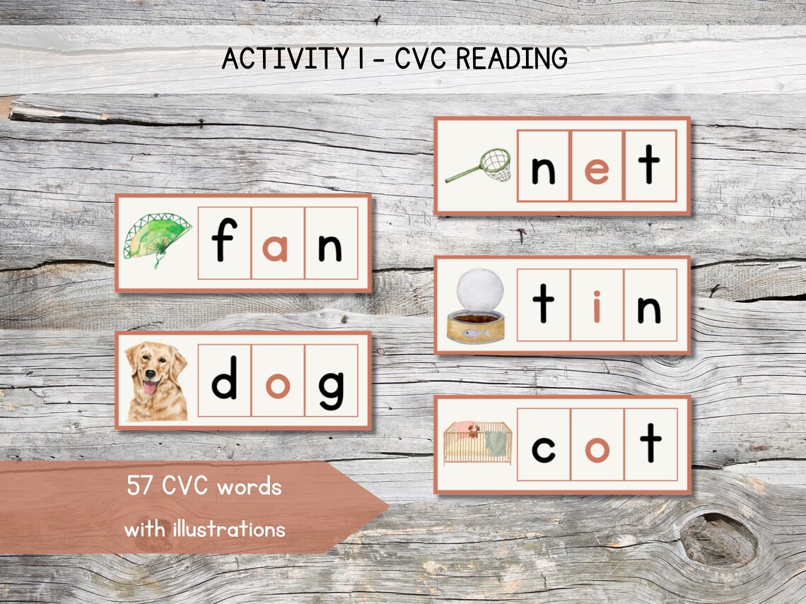 Printable Montessori Moveable Alphabet Bundle. CVC Reading - Etsy