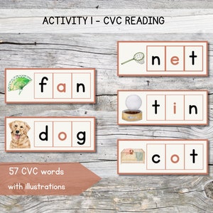 Printable Montessori Moveable Alphabet Bundle. CVC Reading - Etsy