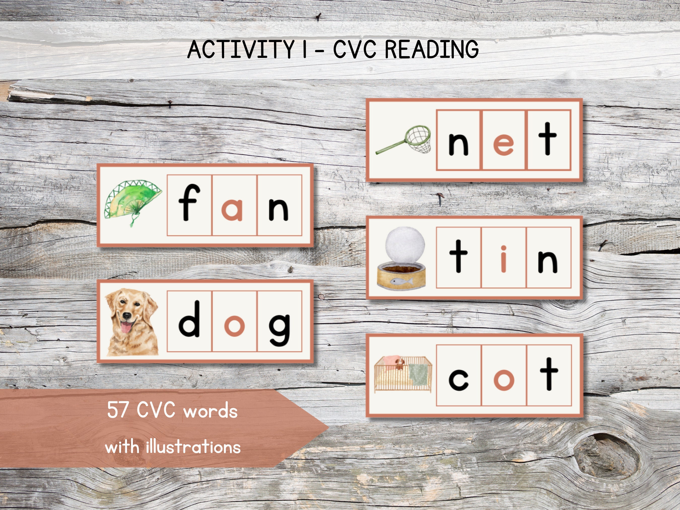 Printable Montessori Moveable Alphabet Bundle. CVC Reading - Etsy
