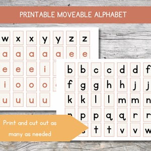 Printable Montessori Moveable Alphabet BUNDLE. CVC Reading Activity ...