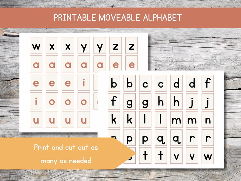 Printable Montessori Moveable Alphabet BUNDLE. CVC Reading Activity ...