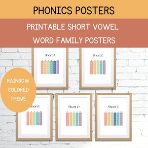 Montessori CVC Phonics. Printable Short Vowel Word Family Poster. CVC ...