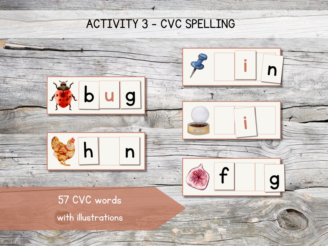 Printable Montessori Moveable Alphabet Bundle. CVC Reading - Etsy