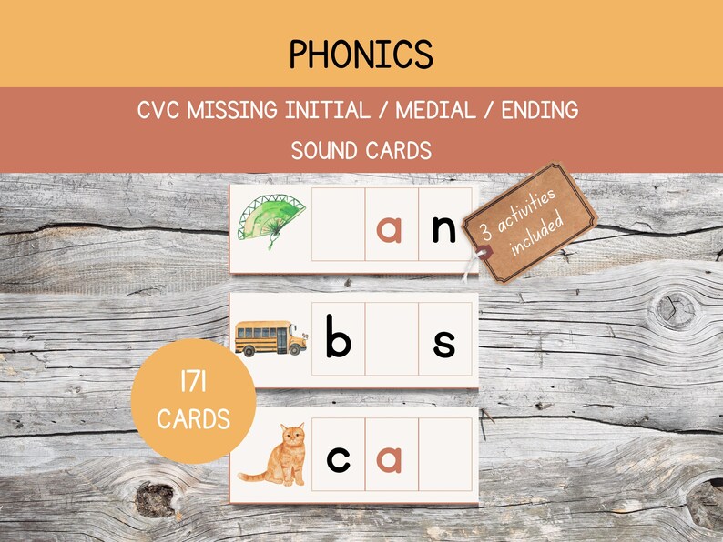 CVC Word Activities. Missing Initial Sound. Medial Sound. Ending Sound ...