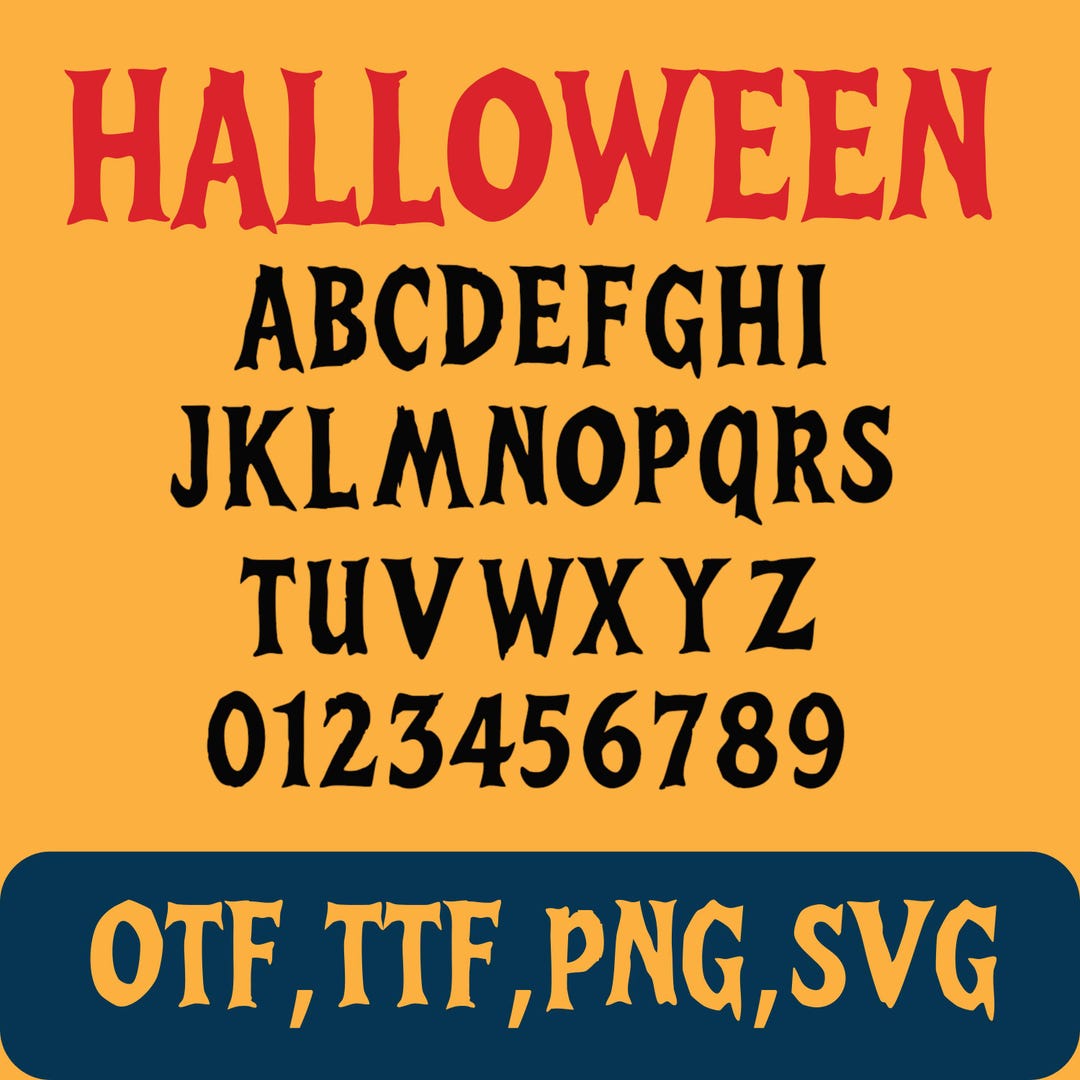 Spooky Alphabet Cricut Canva SVG PNG TTF Otf - Etsy