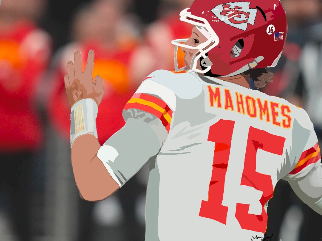 Patrick Mahomes White Jersey Portrait - Etsy