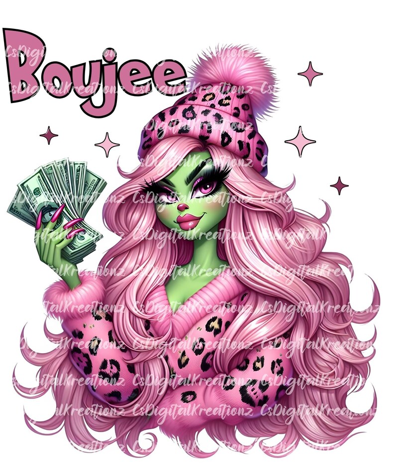 Boujee Green Beauty Pink Leopard Grenchola Sublimation Digital PNG - Etsy