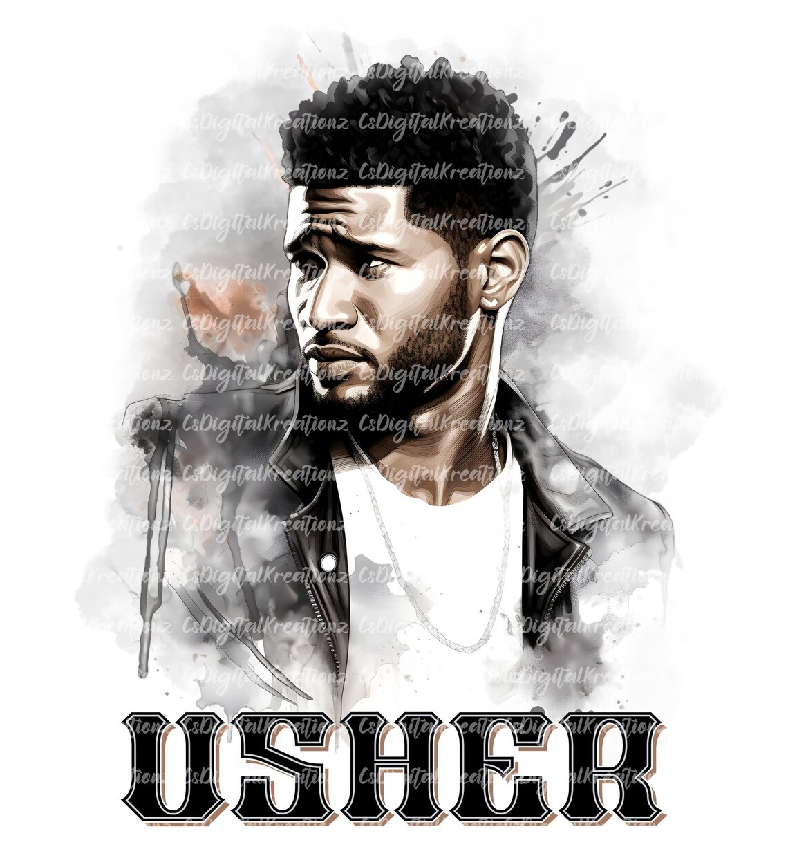 Usher Fan Art LIMITED Bundle of 2 Transparent Digital Sublimation Png ...