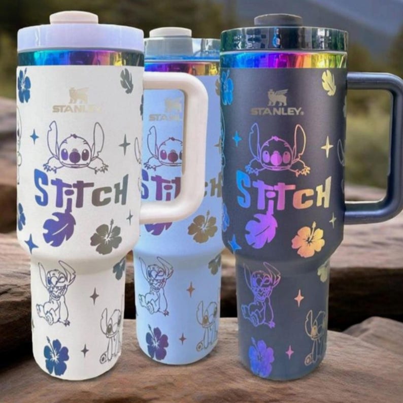 Custom Laser Stitch Stanley Cup, Portable Car Mug, Travel Coffee ...