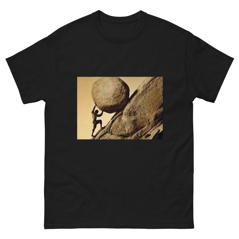 Sisyphus and His Boulder Shirt - Etsy
