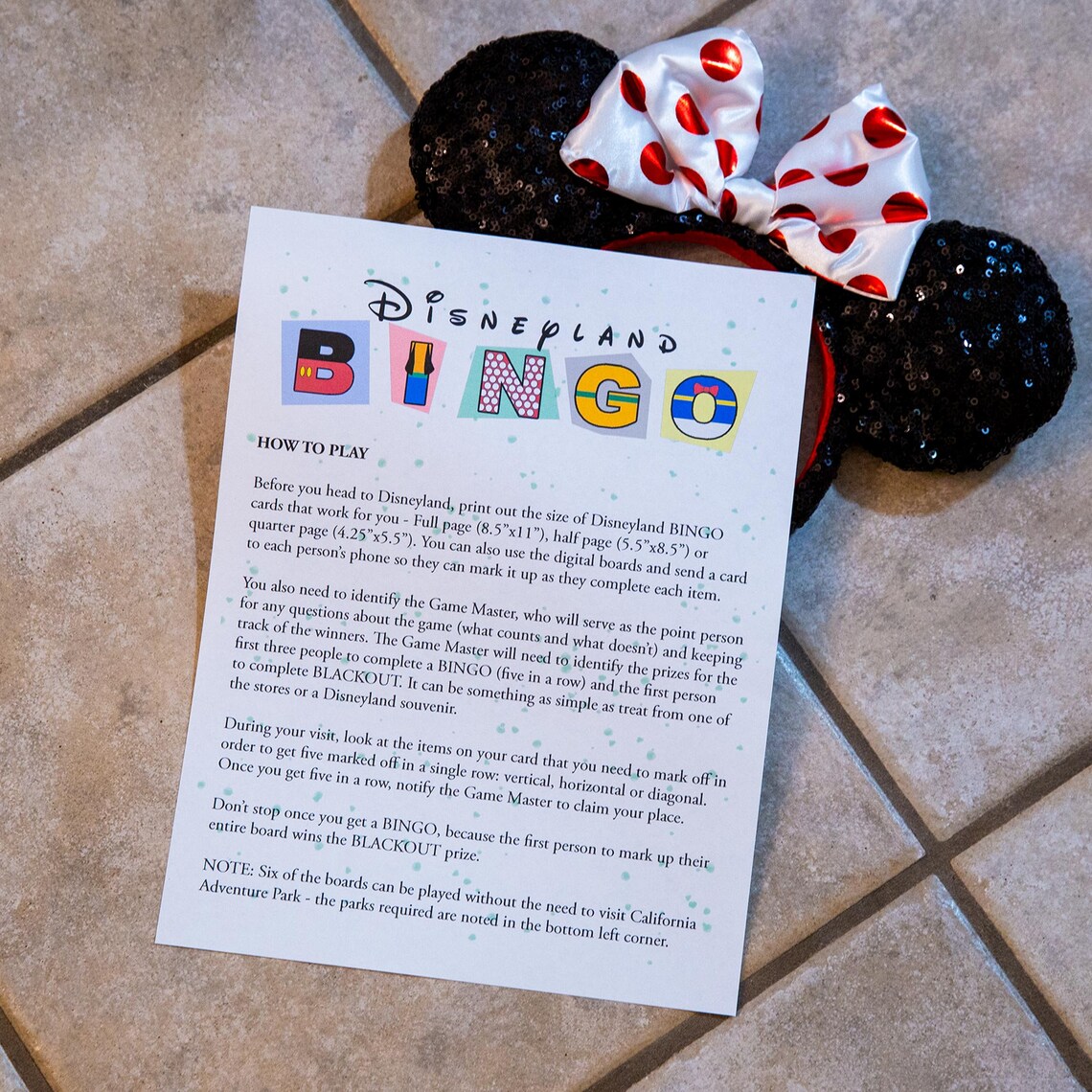 Printable Disneyland BINGO Cards: 32 Unique Game Boards (digital ...