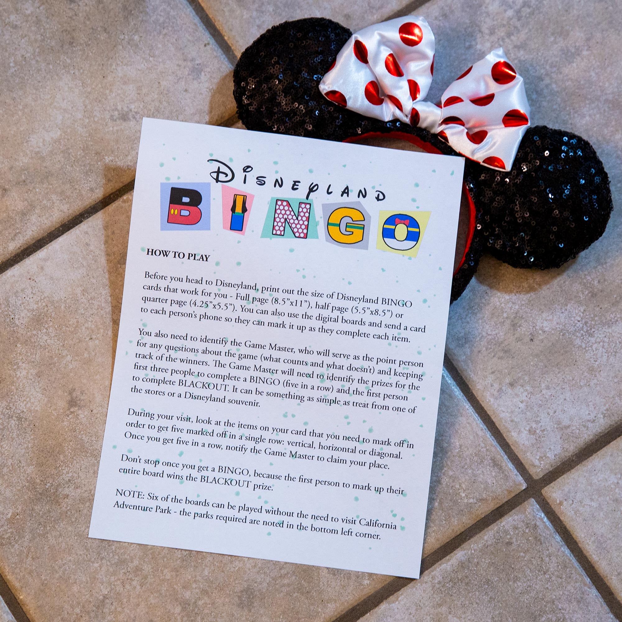 Printable Disneyland BINGO Cards: 32 Unique Game Boards (digital ...
