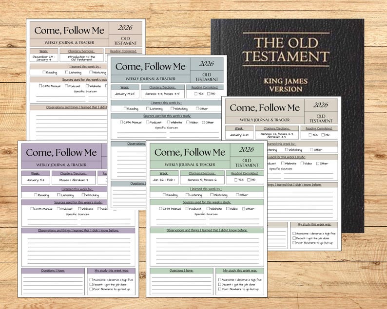 LDS Come Follow Me 2026 Old Testament Study Journal | Printable Tracker ...