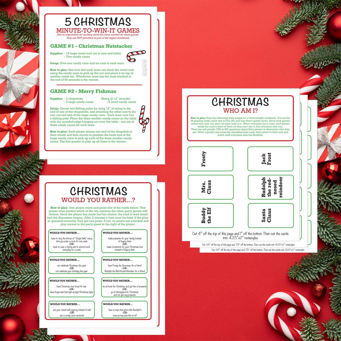 20 Printable Christmas Games, Activities & Minute-to-win-it Ideas Host ...