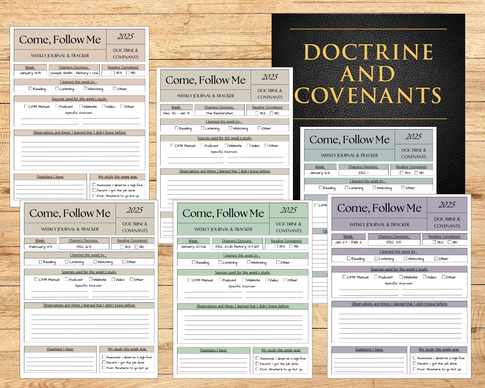 LDS Come Follow Me 2025, Doctrine & Covenants Printable, Weekly Study Tracker Schedule and ...