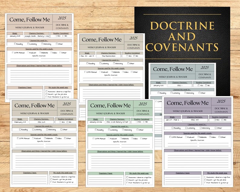 LDS Come Follow Me 2025, Doctrine & Covenants Printable, Weekly Study Tracker Schedule and ...
