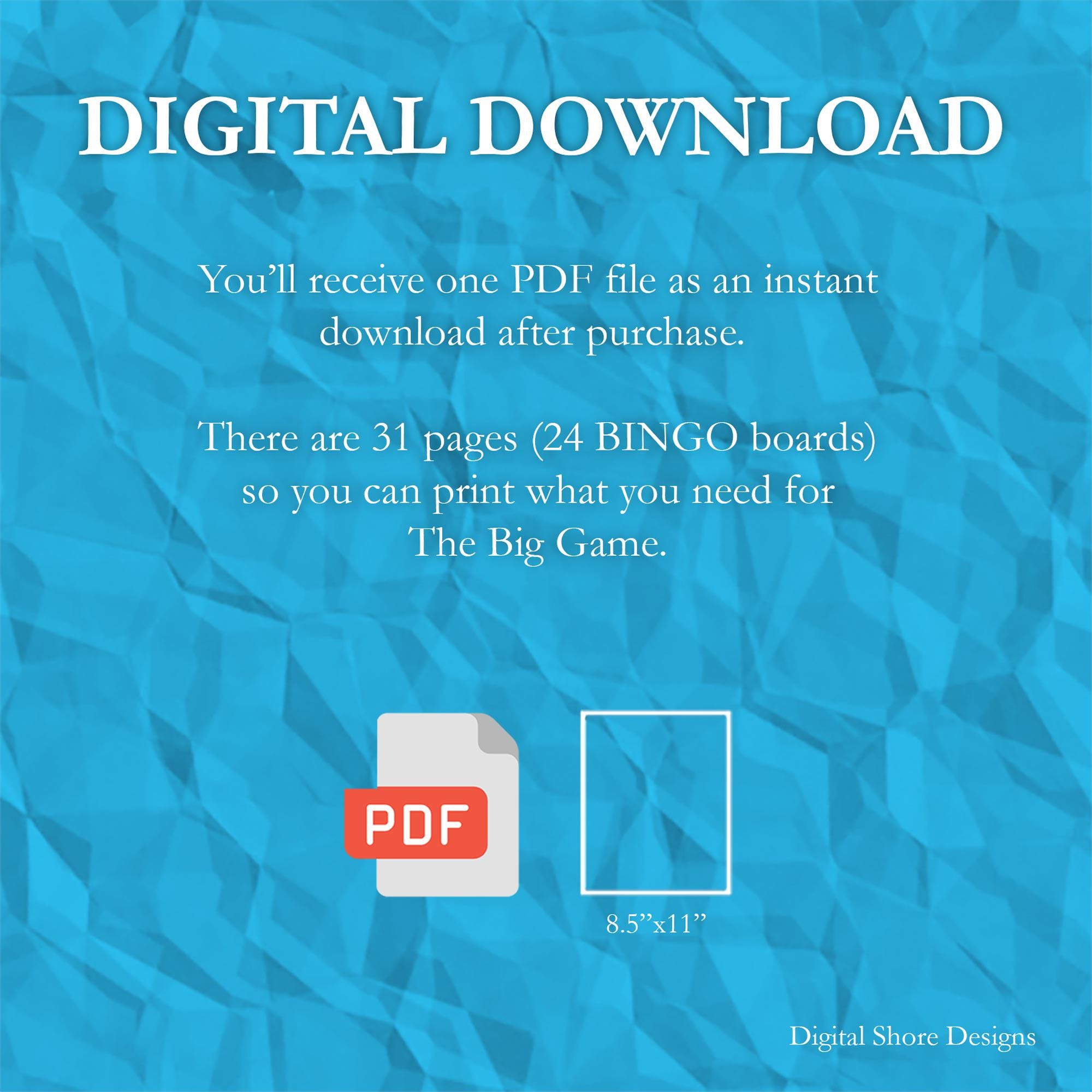 Printable Games, Activities, and Bingo Boards for the Big Football Game ...