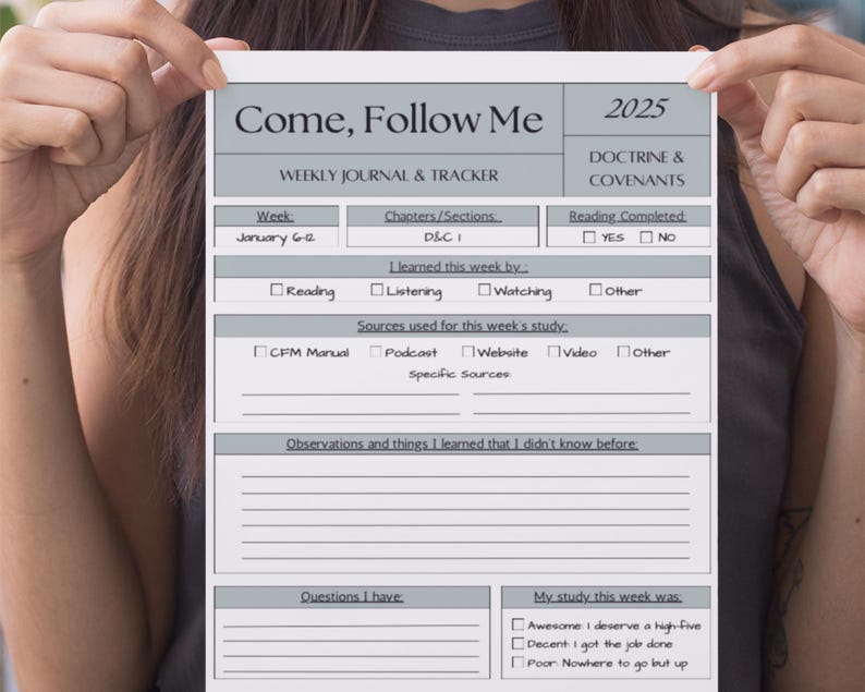 LDS Come Follow Me 2025, Doctrine & Covenants Printable, Weekly Study Tracker Schedule and ...