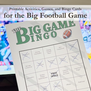 Printable Games, Activities, and Bingo Boards for the Big Football Game ...