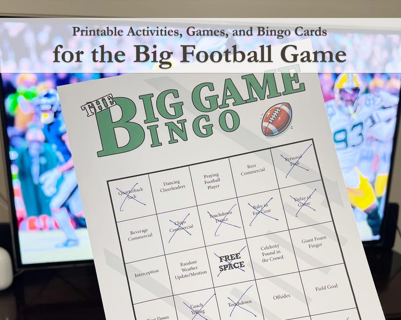 Printable Games, Activities, and Bingo Boards for the Big Football Game ...