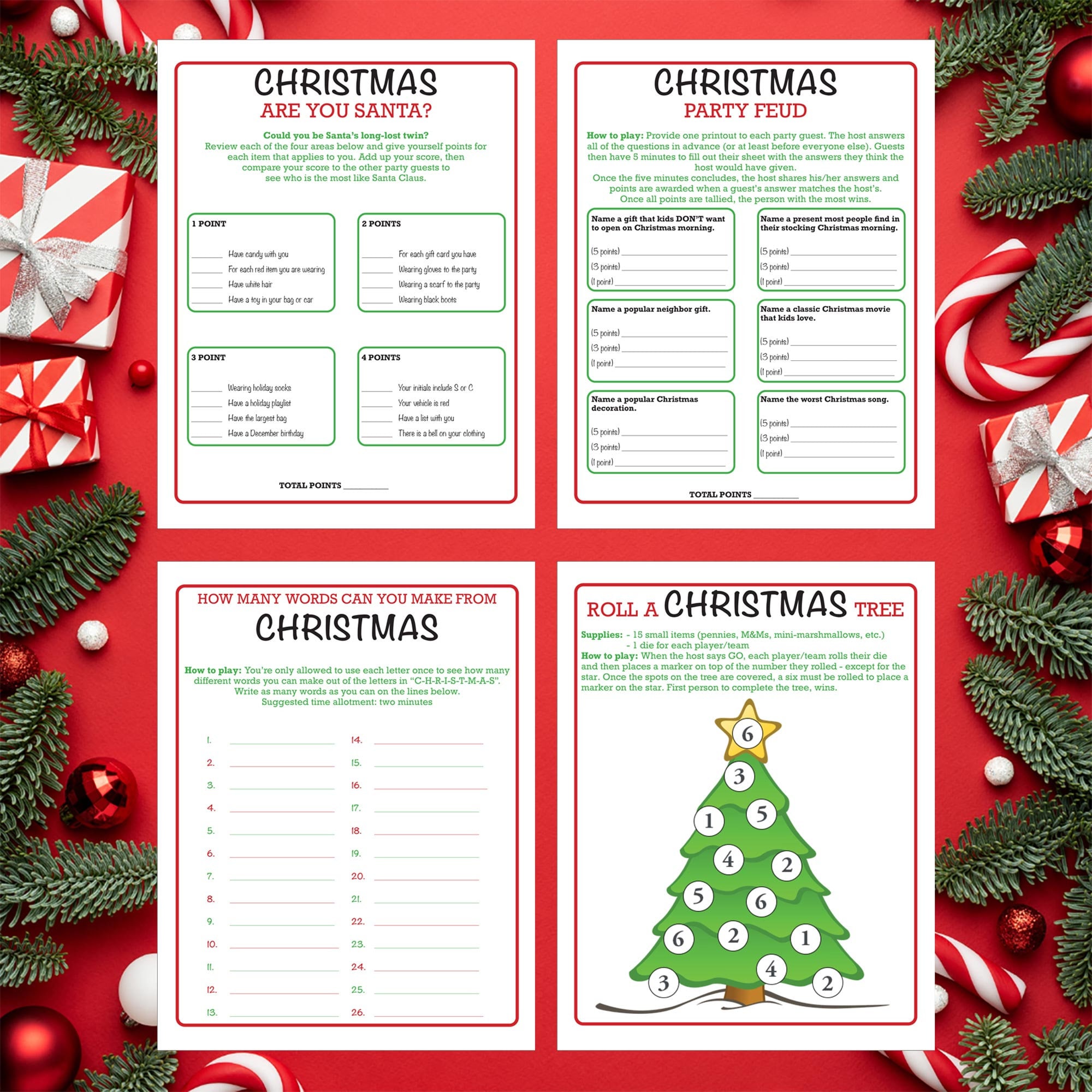 20 Printable Christmas Games, Activities & Minute-to-win-it Ideas ...