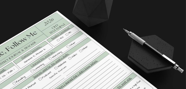 LDS Come Follow Me 2026 Old Testament Study Journal | Printable Tracker ...
