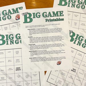 Printable Games, Activities, and Bingo Boards for the Big Football Game ...