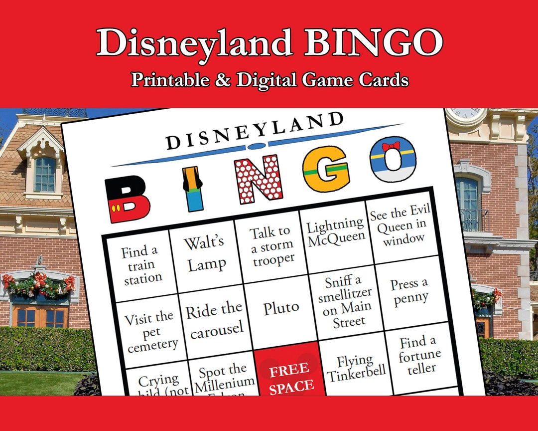 Disneyland BINGO Game Cards 32 Printable and Digital BINGO - Etsy Australia