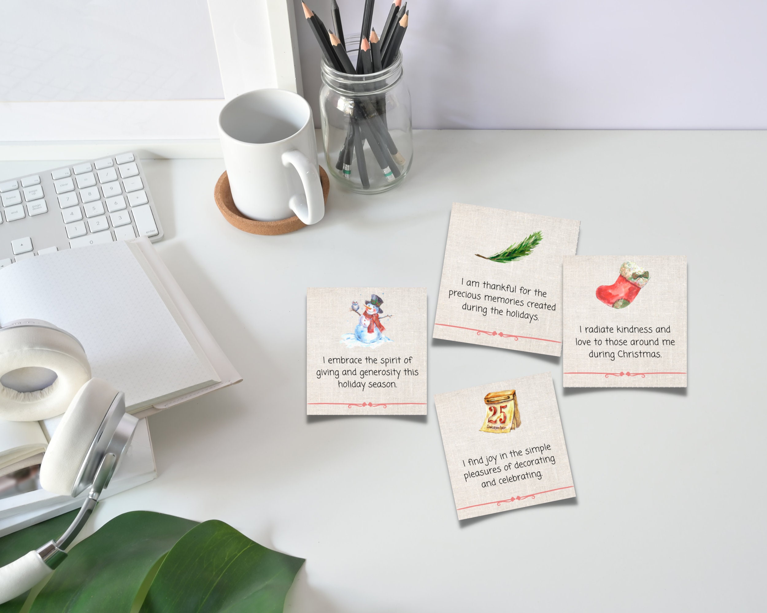 Positive Affirmation Cards Set of 36 Christmas/holiday - Etsy