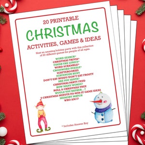20 Printable Christmas Games, Activities & Minute-to-win-it Ideas ...